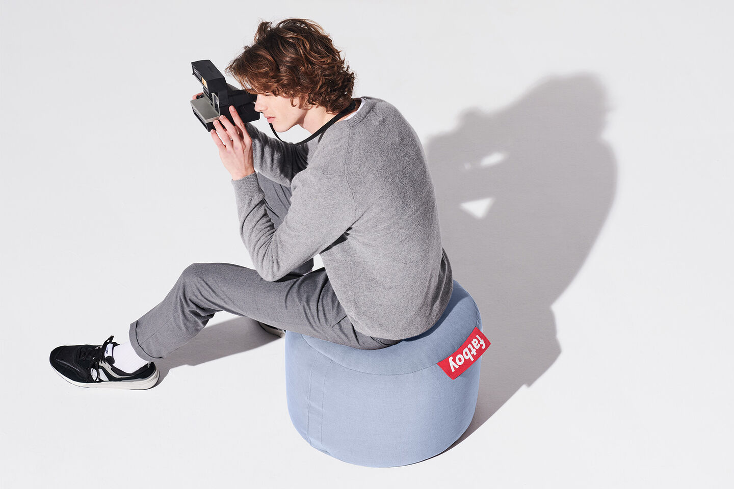 Point Stonewashed: de katoenen poef is multifunctioneel | Fatboy