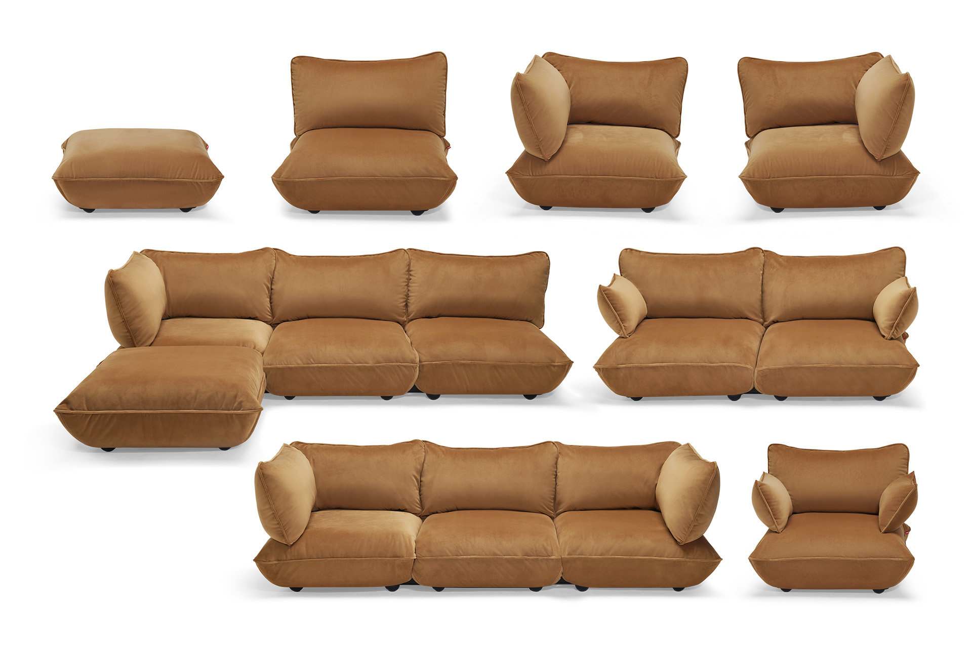 Sumo Sofa Medium Velvet : canapé modulable trois places. | Fatboy